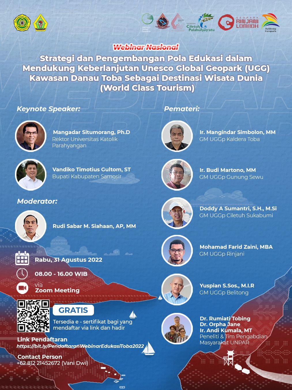 Webinar Nasional : Strategi dan Pengembangan Pola Edukasi dalam Mendukung Keberlanjutan Unesco ...